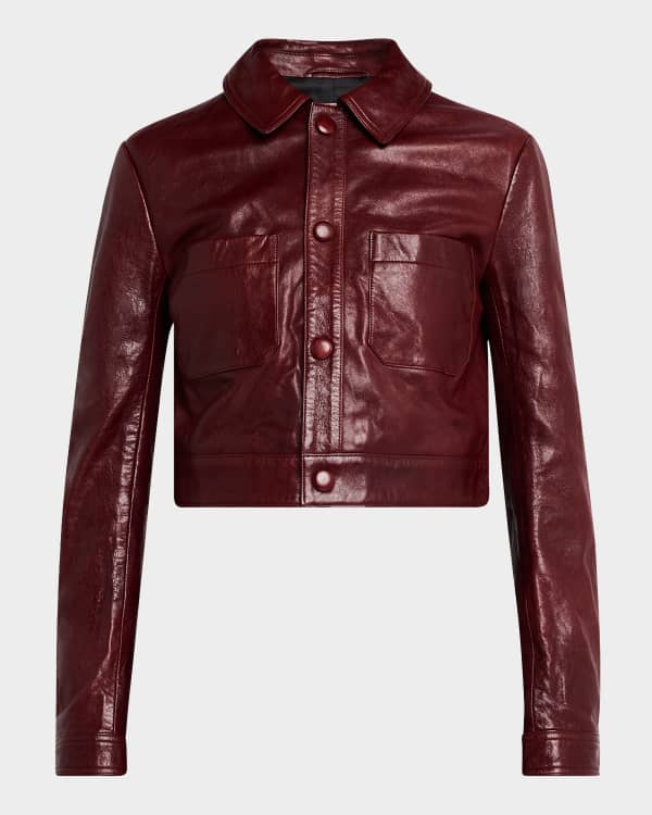 Blanc Noir Moto Mesh Peplum Leather Jacket | Neiman Marcus