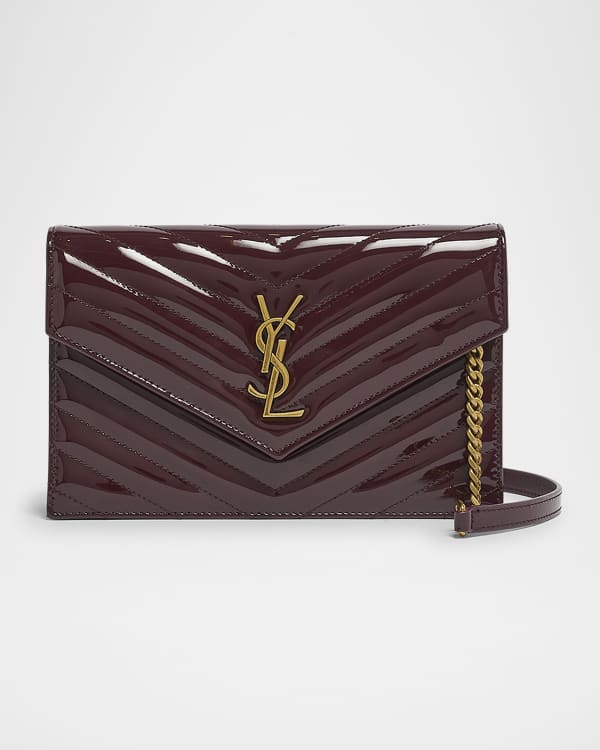 Saint Laurent YSL Monogram Small Wallet on Chain in Grained Leather ...