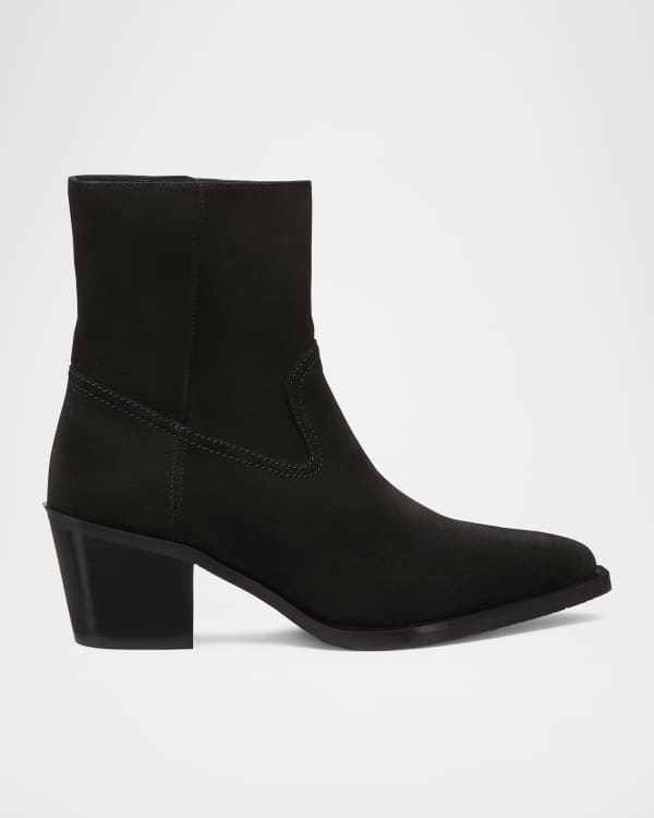 Stuart Weitzman Kaia Stretch Suede Ankle Booties | Neiman Marcus