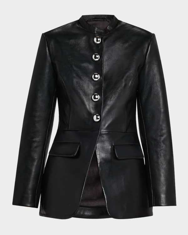 Iro Albane Cropped Leather Jacket | Neiman Marcus