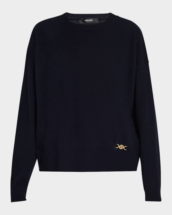 Hellessy Bruno Button Embellished Off-Shoulder Wool Cashmere Sweater | Neiman Marcus