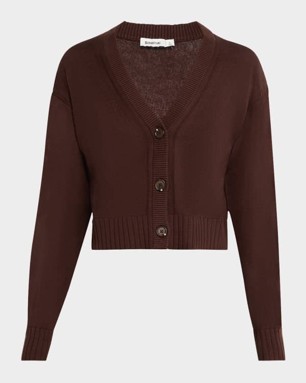 LoveShackFancy Media Cropped Pointelle Cardigan | Neiman Marcus