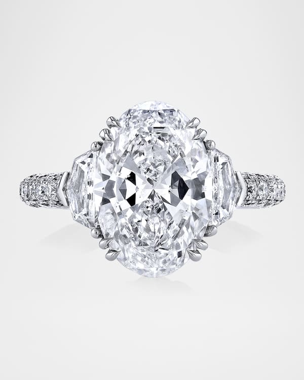 Neiman Marcus Diamonds Platinum Oval Diamond Ring, 11.53tcw (Size 6.5 ...