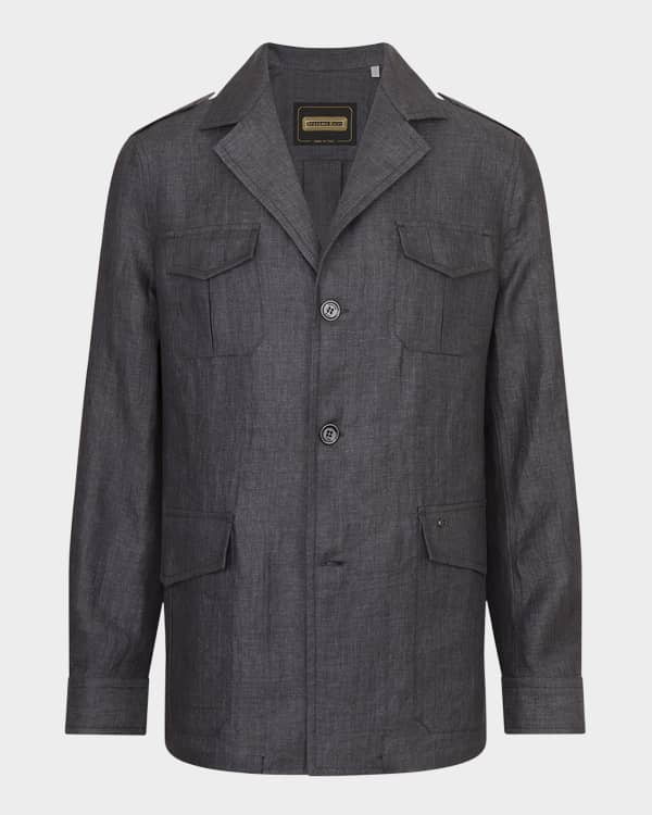 BOSS Men's 2-Pocket Linen Shirt Jacket | Neiman Marcus