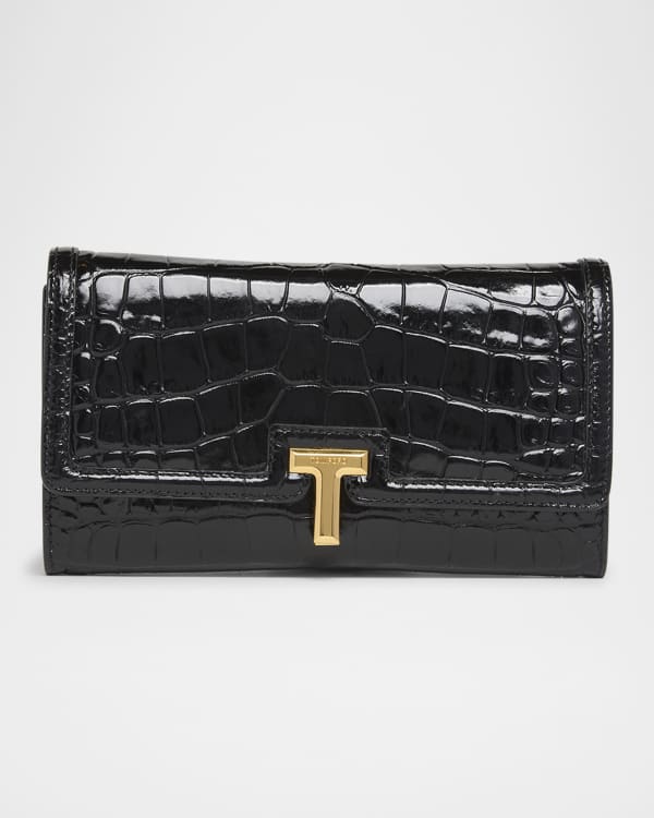 TOM FORD TF Compact Zipped Wallet in Grained Leather | Neiman Marcus