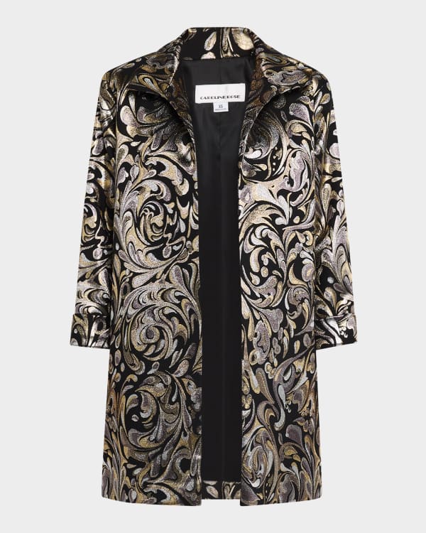 Caroline Rose Open-Front Jacquard Party Jacket | Neiman Marcus