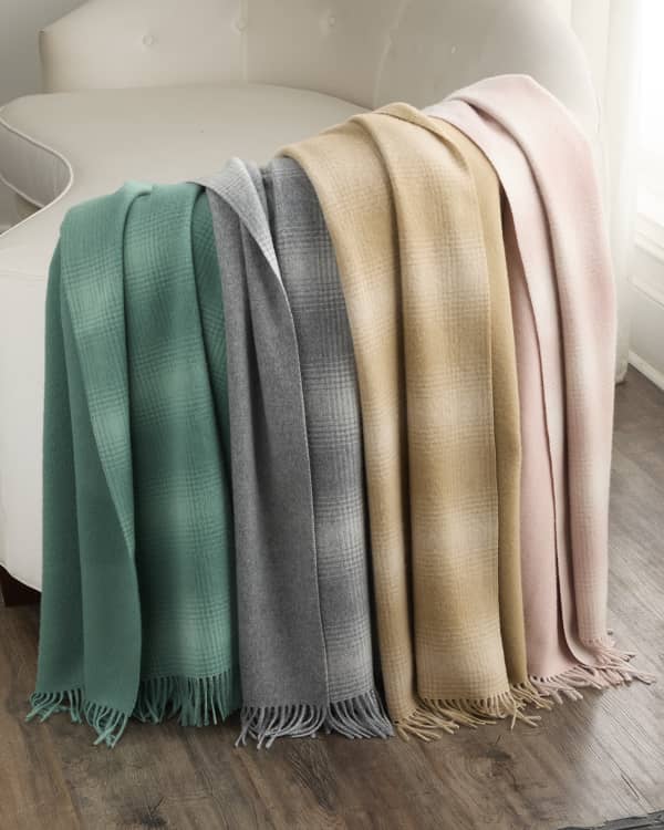 Vince Emil Cashmere-Blend Throw Blanket, 50" x 70" | Neiman Marcus
