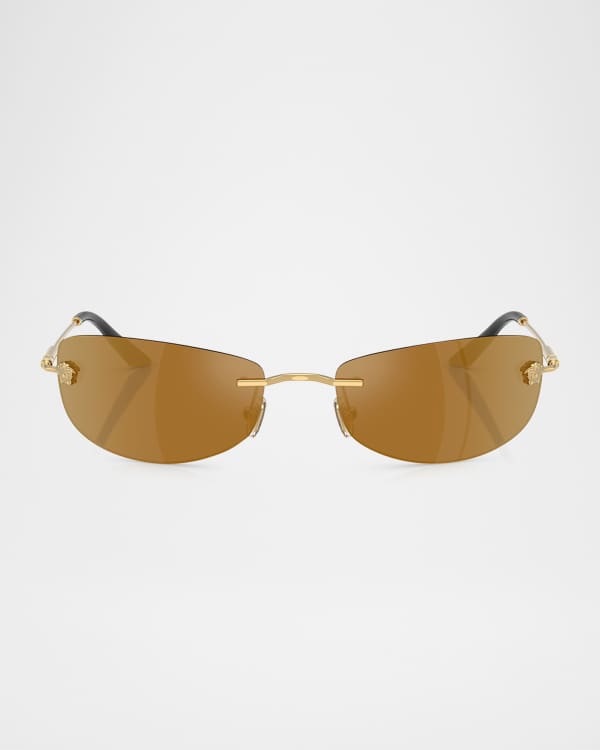 Versace Men's Rimless Metal Aviator Sunglasses | Neiman Marcus