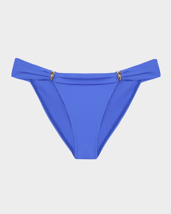 Vix Solid Cora Detail Full Bikini Bottoms | Neiman Marcus