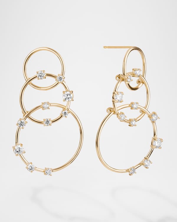 LANA 3-Tier Drop Hoop Earrings with Diamonds | Neiman Marcus