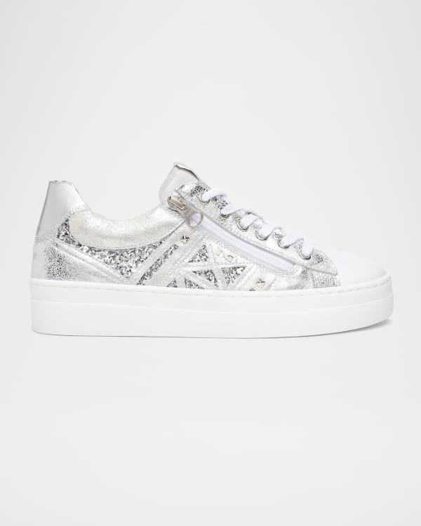 Vince Gabi Metallic Leather Low-Top Sneakers | Neiman Marcus