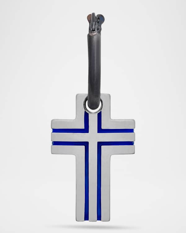 Marco Dal Maso Men's The Cross Art Deco Style Mono Oxidized Silver and ...