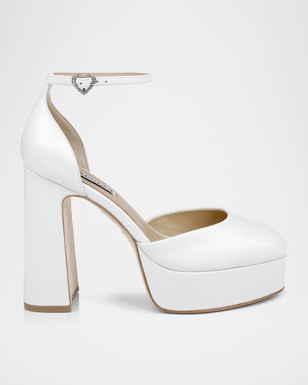 Badgley Mischka Jayda Ankle-Strap Platform Pumps | Neiman Marcus