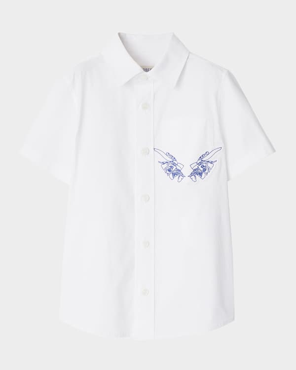 Burberry Boy's Griffith Logo-Print Polo Shirt, Size 3-14 | Neiman Marcus