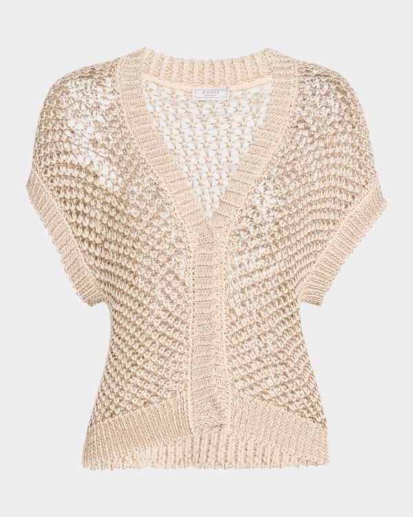 Eleventy Open-Knit Sequin Sweater | Neiman Marcus