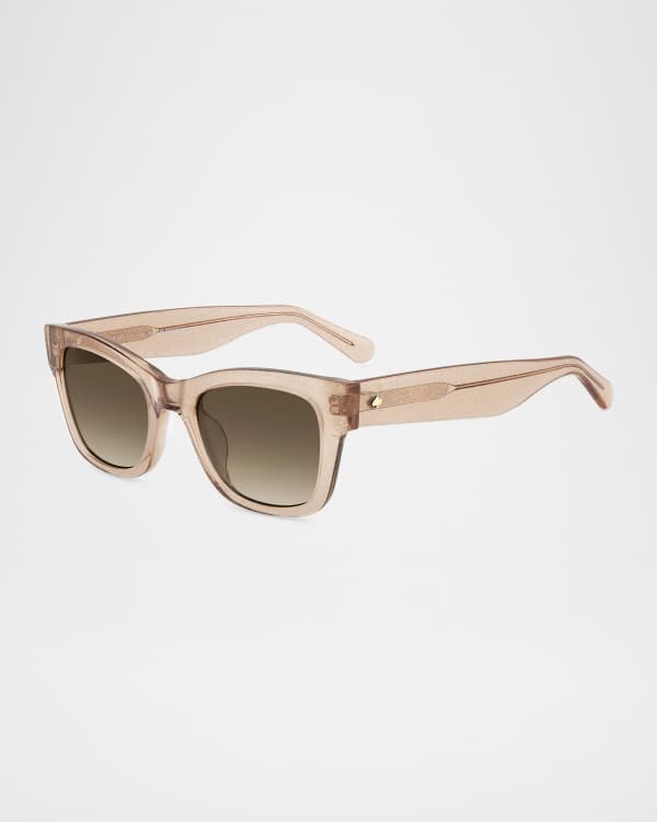 Lauren Ralph Lauren Crystal-Embellished Golden Acetate Cat-Eye Sunglasses | Neiman Marcus