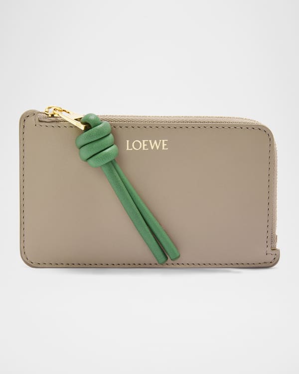 Loewe Knot Zip Card Case in Shiny Napa Leather | Neiman Marcus