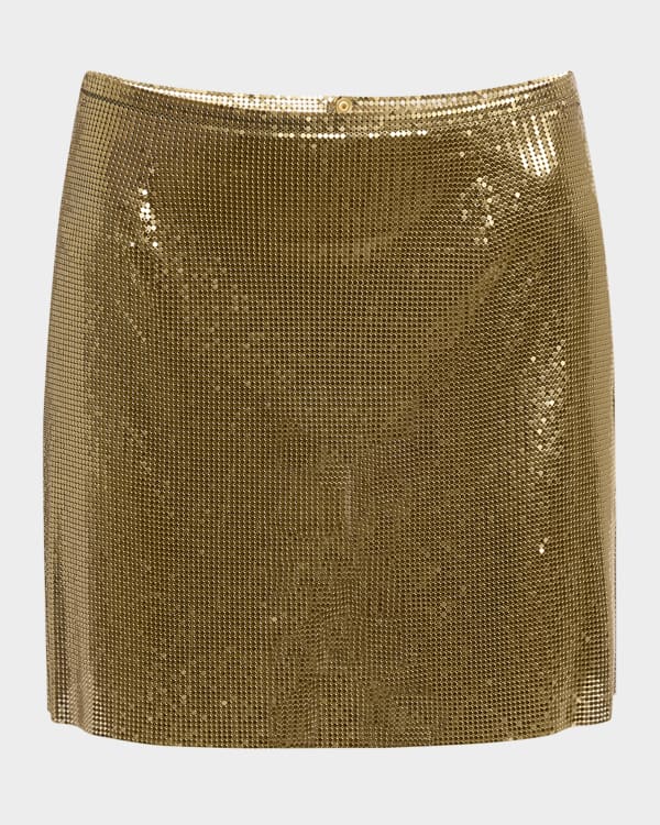 Rabanne Fringe Chainmail Mini Skirt | Neiman Marcus