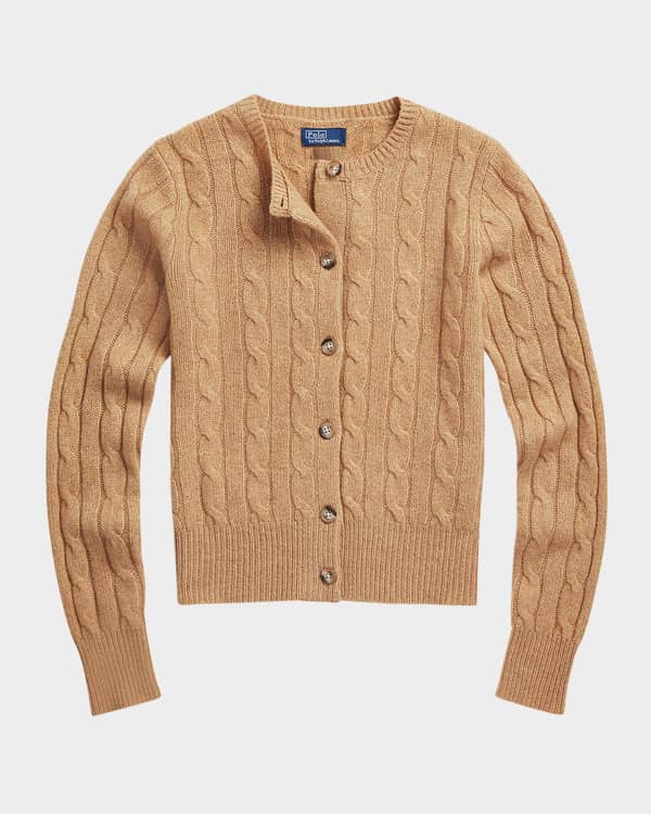 Polo Ralph Lauren Cable-Knit Wool-Cashmere Cardigan | Neiman Marcus
