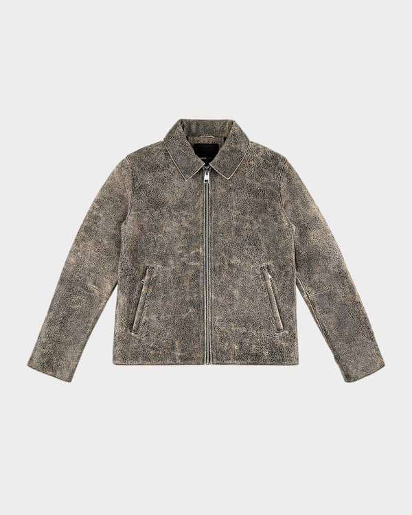 Andrew Marc Men's Lindley Leather Bomber Jacket | Neiman Marcus