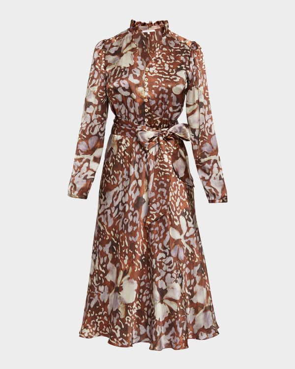 Rickie Freeman for Teri Jon Tiered Floral-Print Midi Shirtdress ...