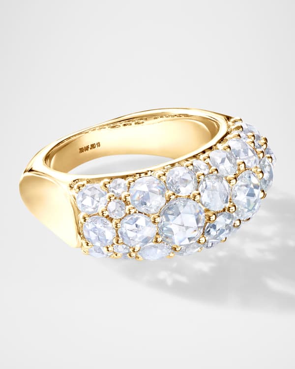 Piranesi 18K Yellow Gold Satin Finish X-Shaped Diamond Ring, Size 7 ...