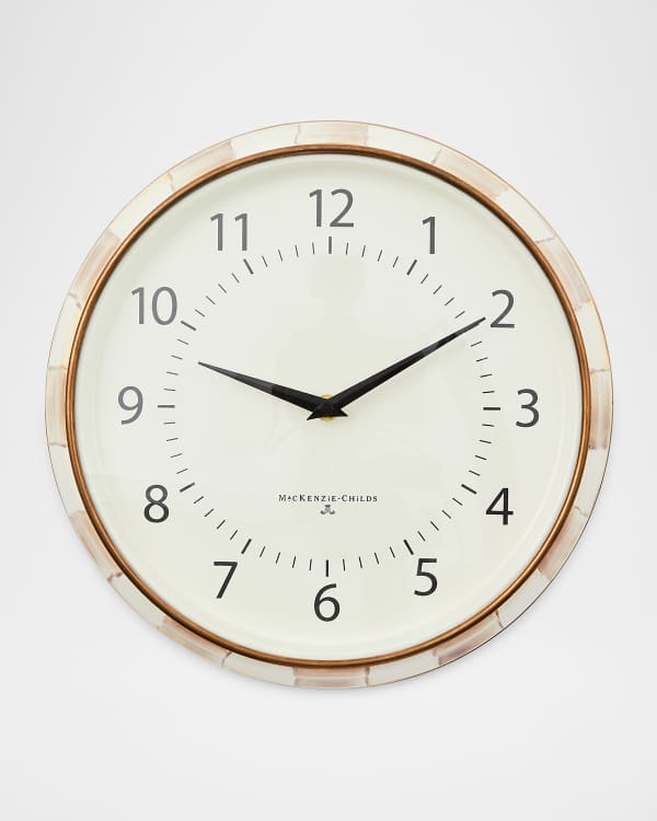 MacKenzie-Childs Royal Check School Wall Clock | Neiman Marcus