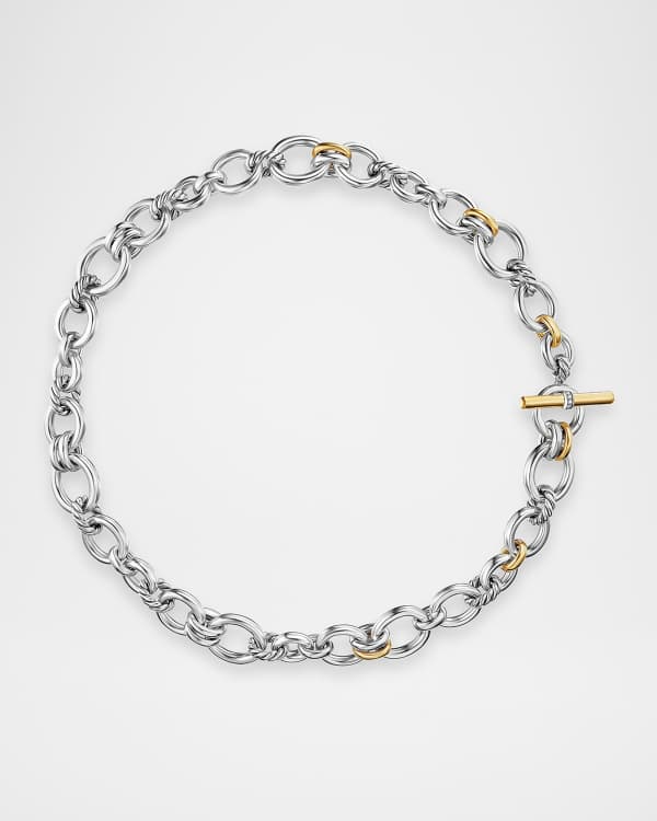 David Yurman DY Madison Chain Necklace in Silver with 18K Gold, 8.5mm ...