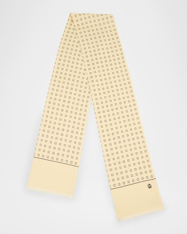 Neiman Marcus Men's Herringbone Cashmere Scarf | Neiman Marcus