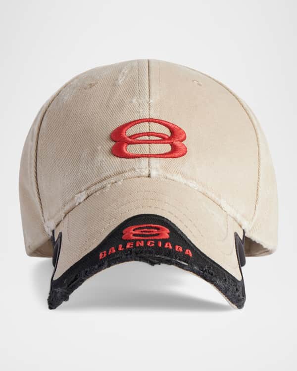 Balenciaga Men's Distressed Metal Logo Baseball Cap | Neiman Marcus