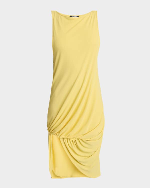 Bottega Veneta One-Shoulder Asymmetric Midi Dress with Gold Bottega Veneta One-Shoulder Asymmetric Midi Dress with Gold