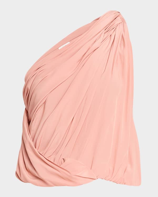 PINKO One-Shoulder Draped Jersey Top | Neiman Marcus
