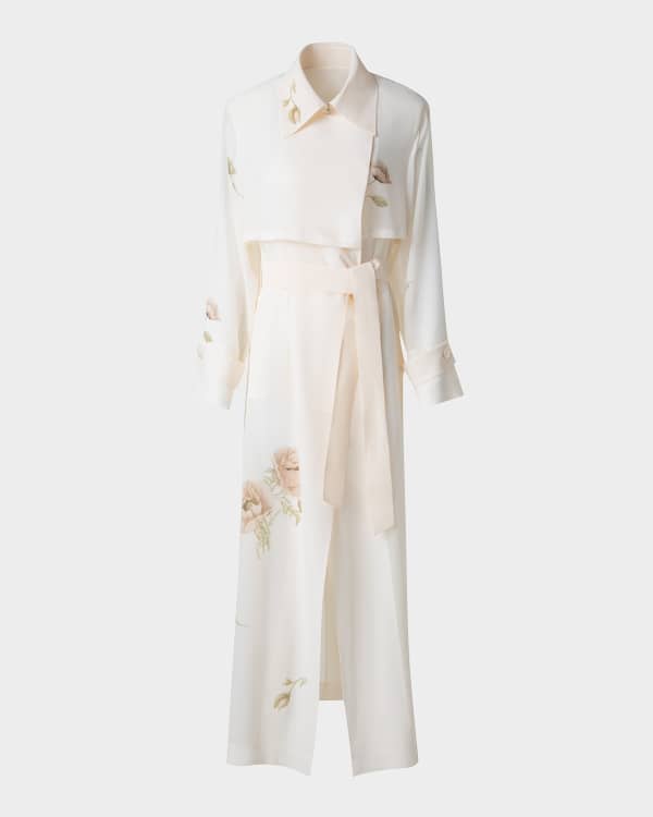 Akris Valentine Silk Gauze Belted Trench Coat | Neiman Marcus