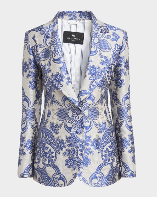 Etro Paisley Jacquard Blazer Jacket | Neiman Marcus