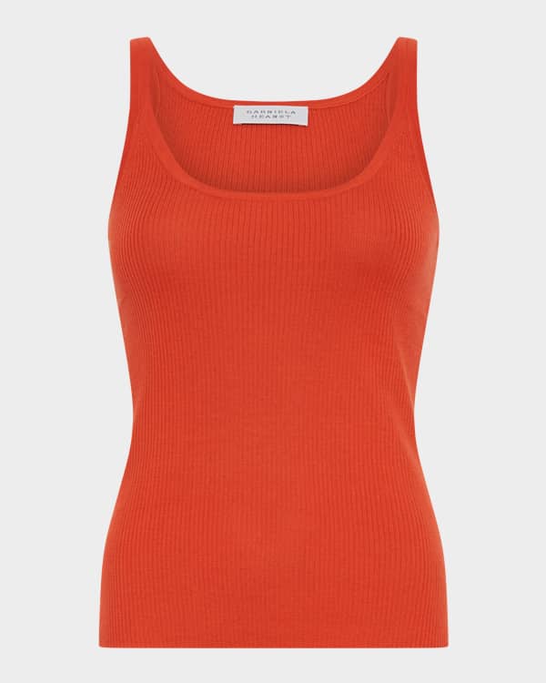 Ferragamo Cotton Silk Micro Jacquard Tank Top | Neiman Marcus