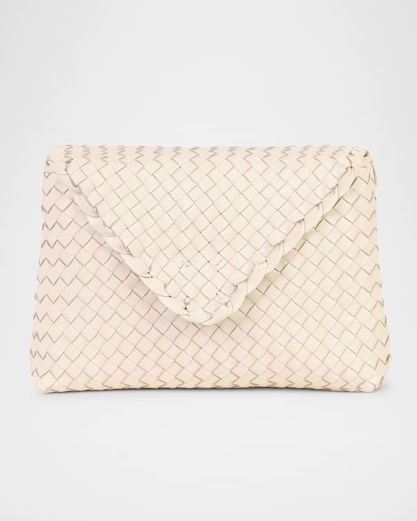 Rafe Jamie Envelope Woven Leather Clutch Bag | Neiman Marcus