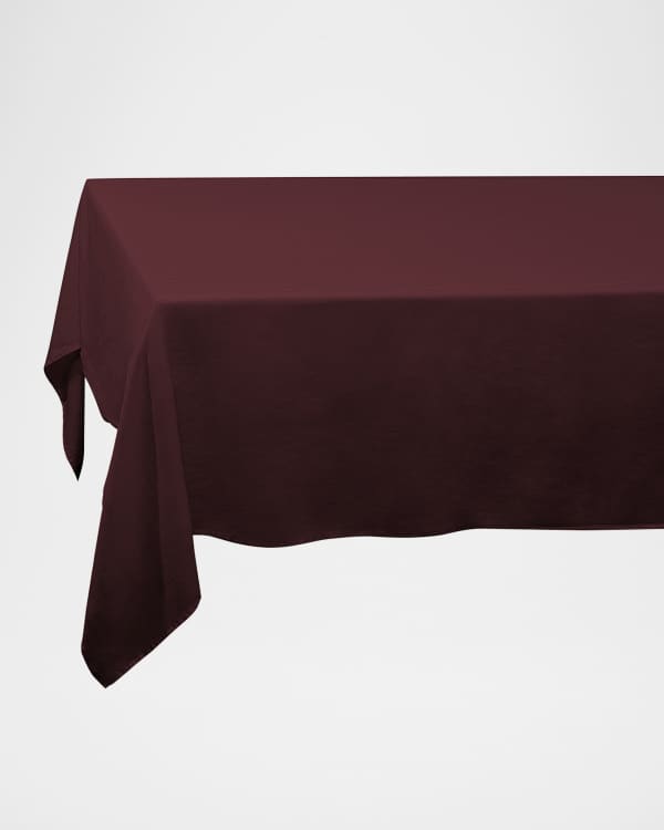 L'Objet Waves Green Linen Sateen Tablecloth, 90" x 70" | Neiman Marcus