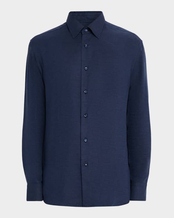 Canali Men's Solid Chambray Sport Shirt | Neiman Marcus