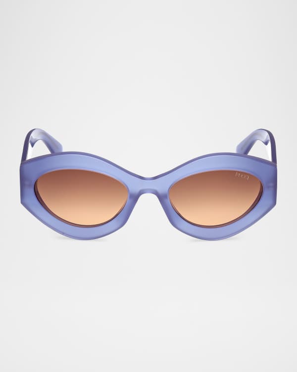 Miu Miu Mirrored Geometric Metal & Plastic Oval Sunglasses Miu Miu Mirrored Geometric Metal & Plastic Oval Sunglasses