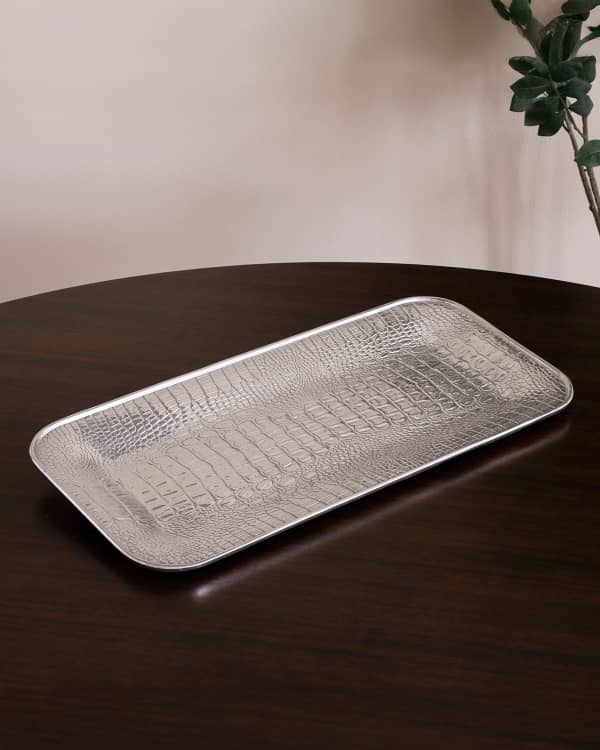 Beatriz Ball GARDEN Bamboo Long Rectangular Tray with Golden Handles | Neiman Marcus