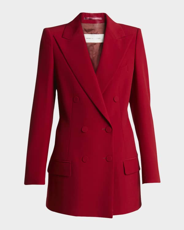 Balmain Rose 8-Button Double-Breasted Crepe Jacket | Neiman Marcus