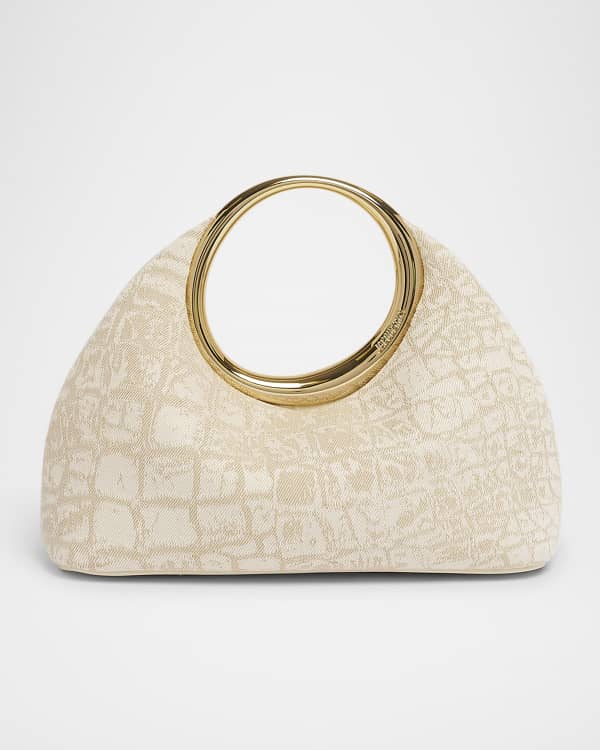 Coperni Denim Ring Pouch Top-Handle Bag | Neiman Marcus