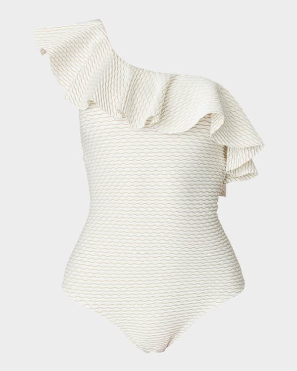 Camilla Friends with Frescos Ruched-Side One-Piece Swimsuit | Neiman Marcus