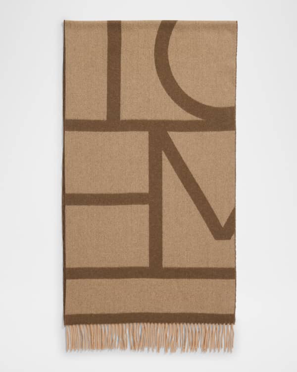 Toteme Jacquard Monogram Wool Scarf | Neiman Marcus