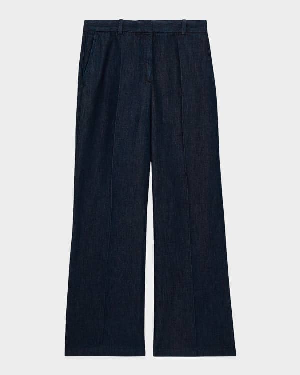 Jean Paul Gaultier High-Rise Topstiched Wide-Leg Denim Pants | Neiman ...