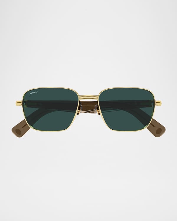 Cartier Men's Rimless Rectangle Metal Sunglasses | Neiman Marcus