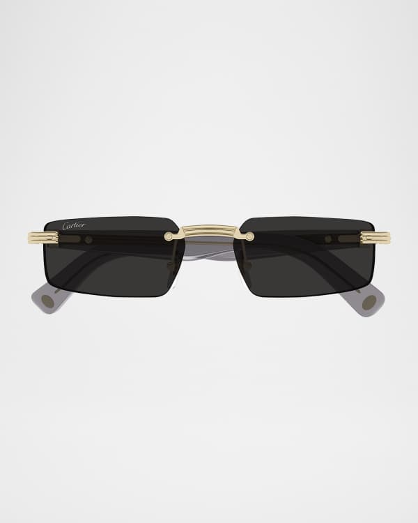 Cartier Men's Rimless Metal Rectangle Sunglasses | Neiman Marcus