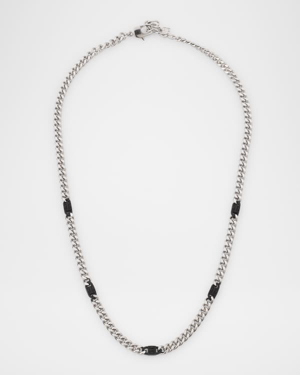 Givenchy Men's Enamel and Macrame Short Chain Necklace | Neiman Marcus
