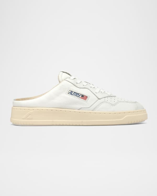 AUTRY Medalist Low-Top Metallic Leather Sneakers | Neiman Marcus