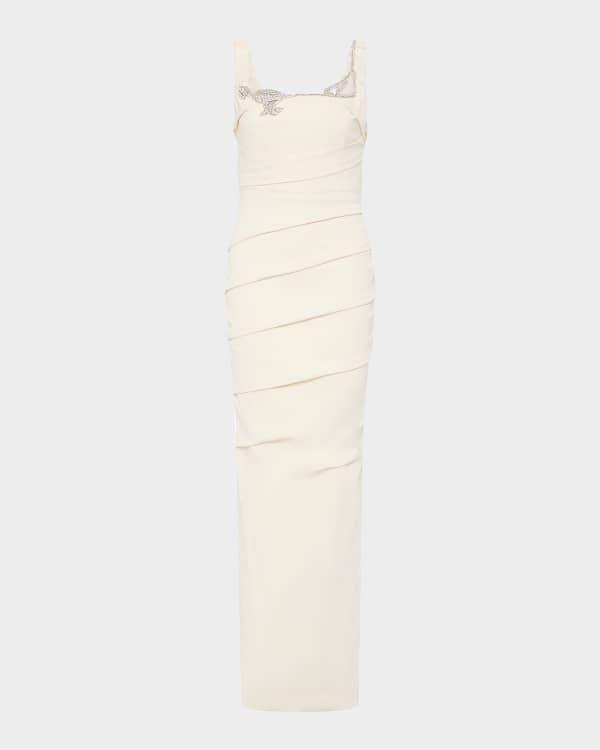 Rachel Gilbert Winnie Draped One-Shoulder Column Gown | Neiman Marcus